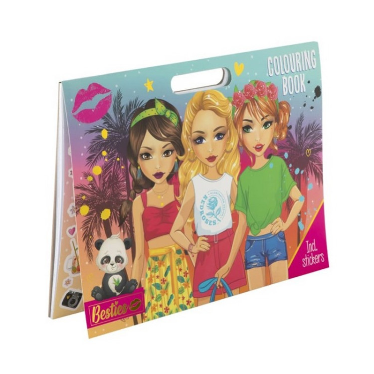 Раскраска со стикерами «Мега» Besties 961023, 12 наклеек | Goodtoys